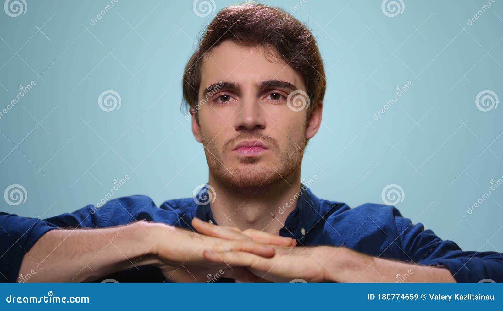 Angry Man Warming Hands before Fight in Studio. Model with Agressive ...