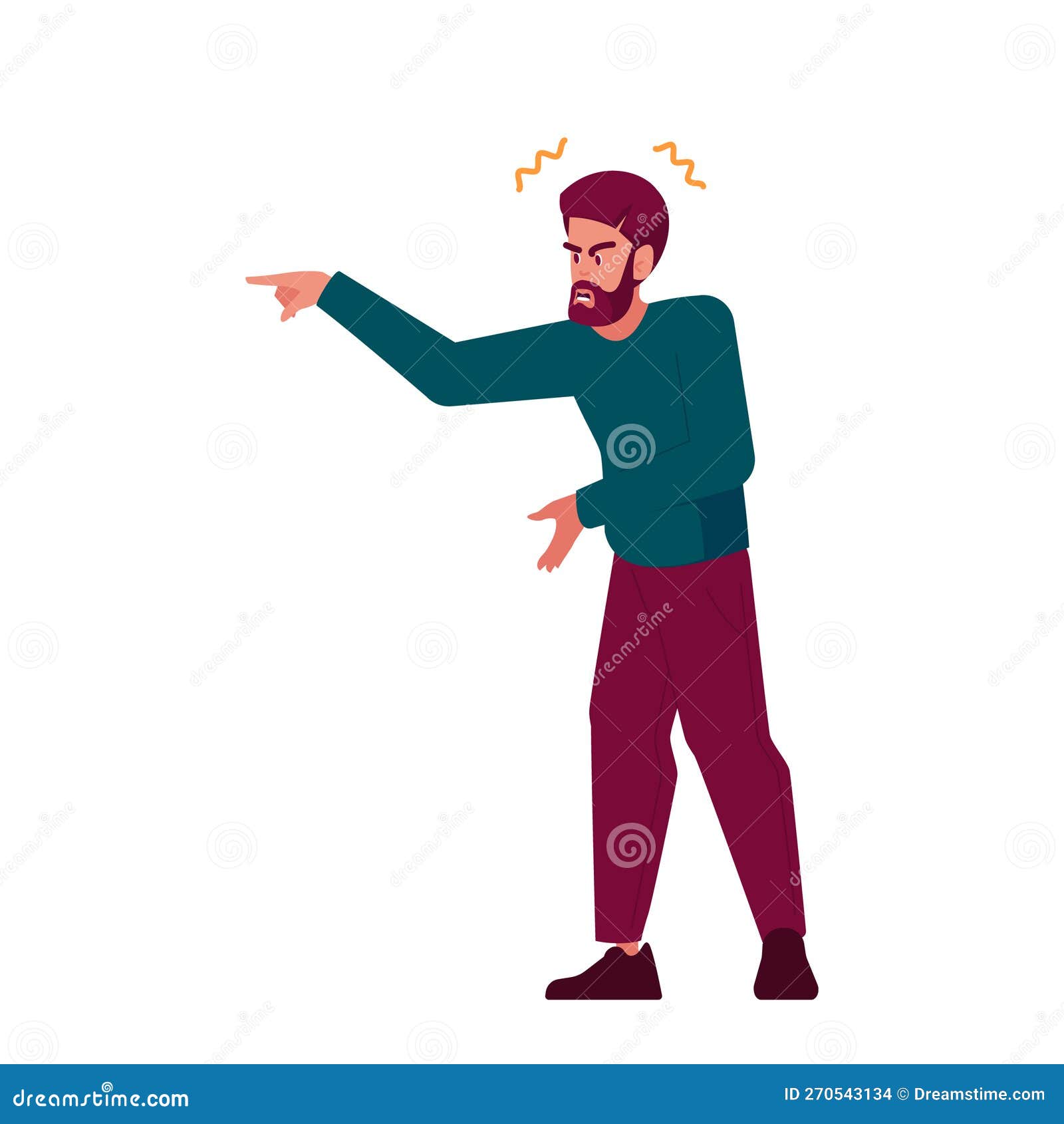 Aggressive Annoyed Male Character With Raised Voice Filled With Intense
