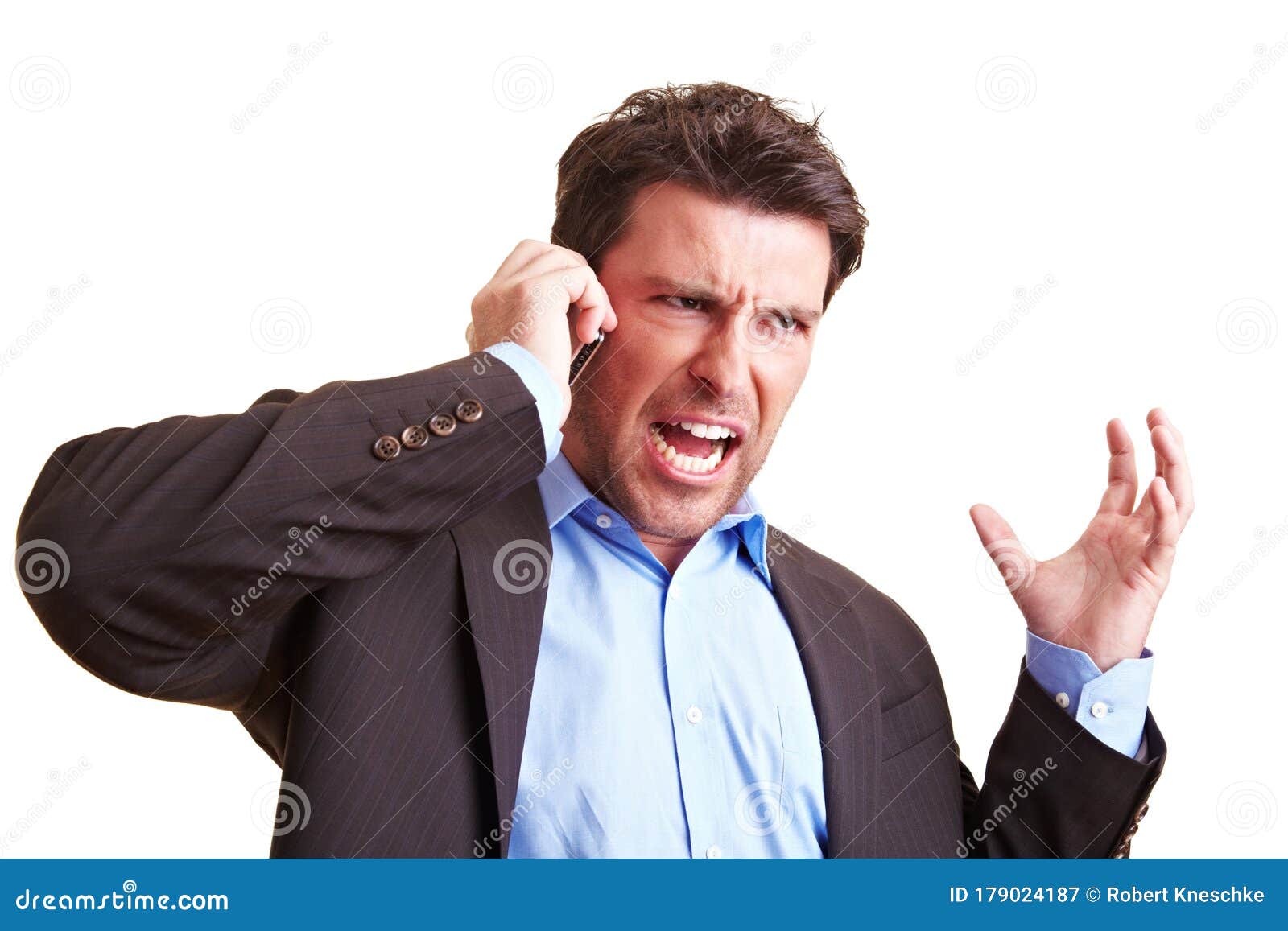 Angry Manager on Cell Phone Stock Image - Image of chat, discontent ...