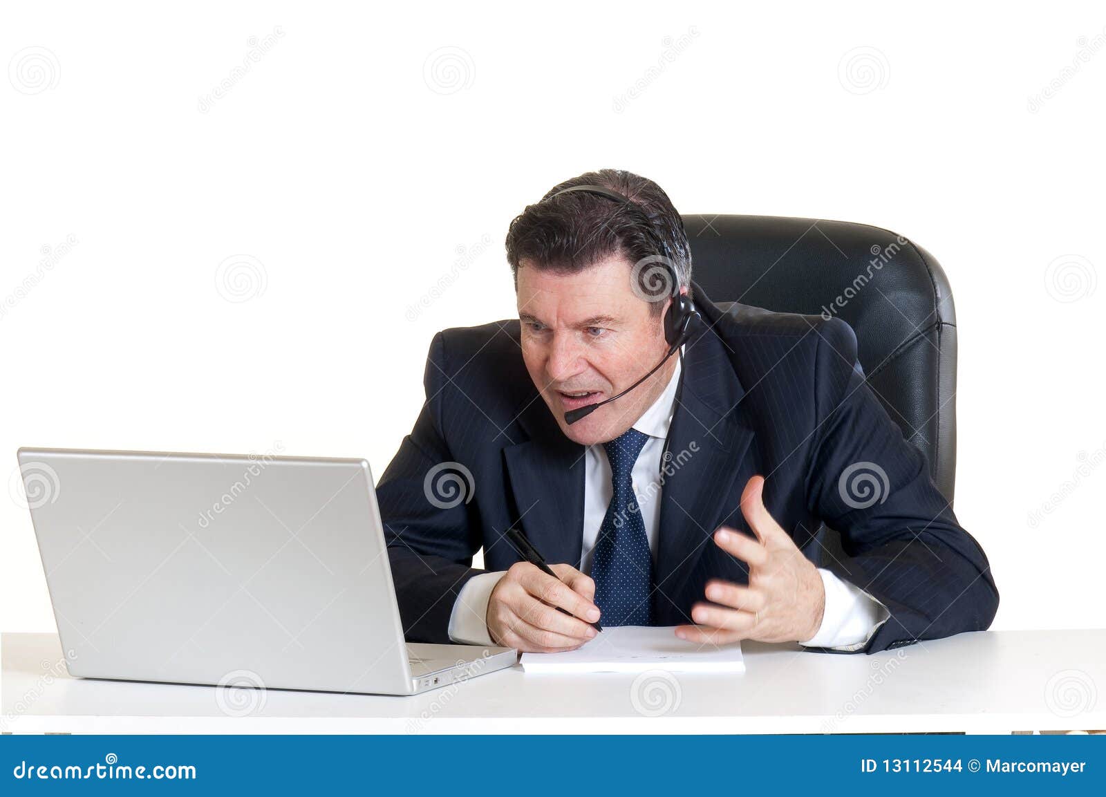 Angry Manager with Notebook Stock Photo - Image of frustrated, emotion ...
