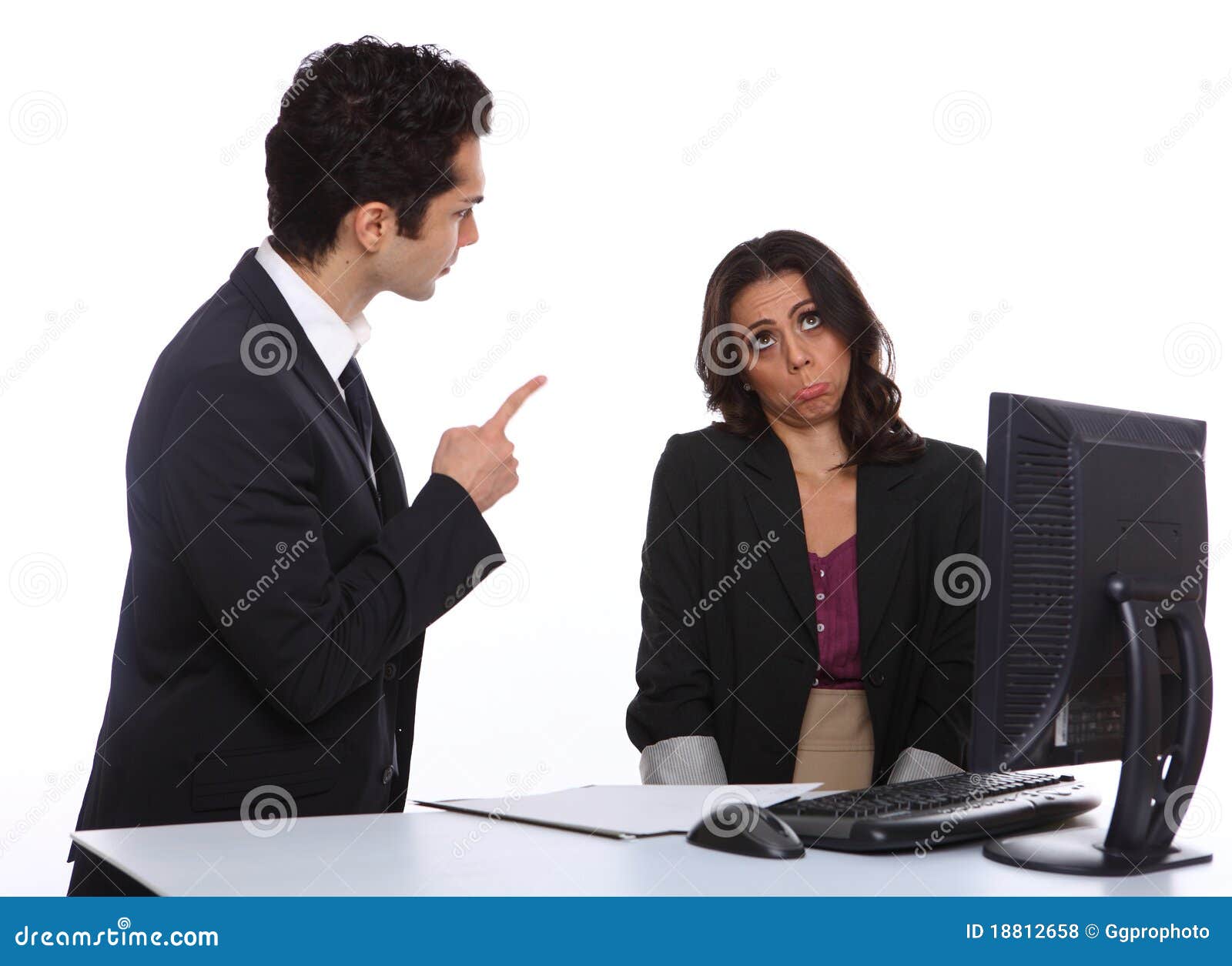 Angry Manager with Secretary Stock Photo - Image of guilt, discipline ...