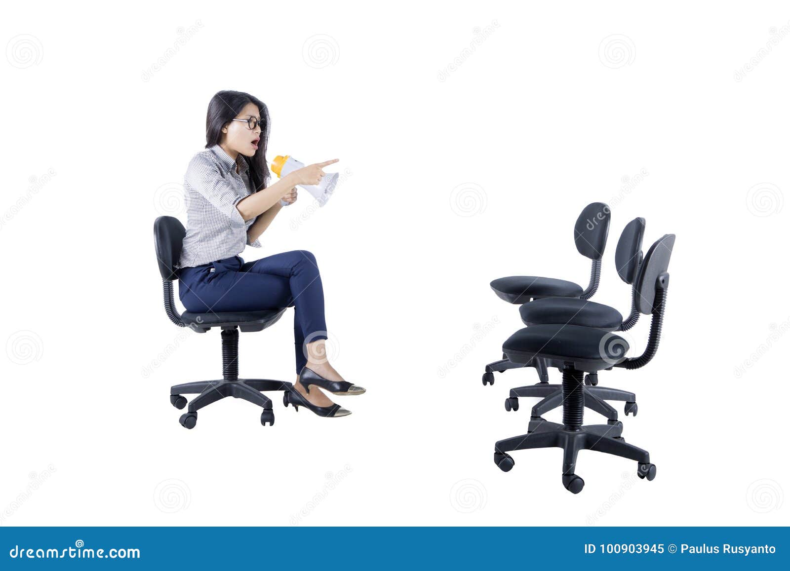 Angry Manager Speaking with Empty Chairs Stock Image - Image of boss ...