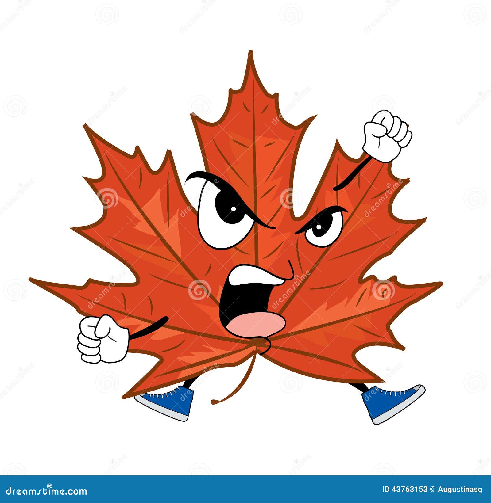 Angry mapple leaf cartoon stock illustration. Illustration of cartoon ...