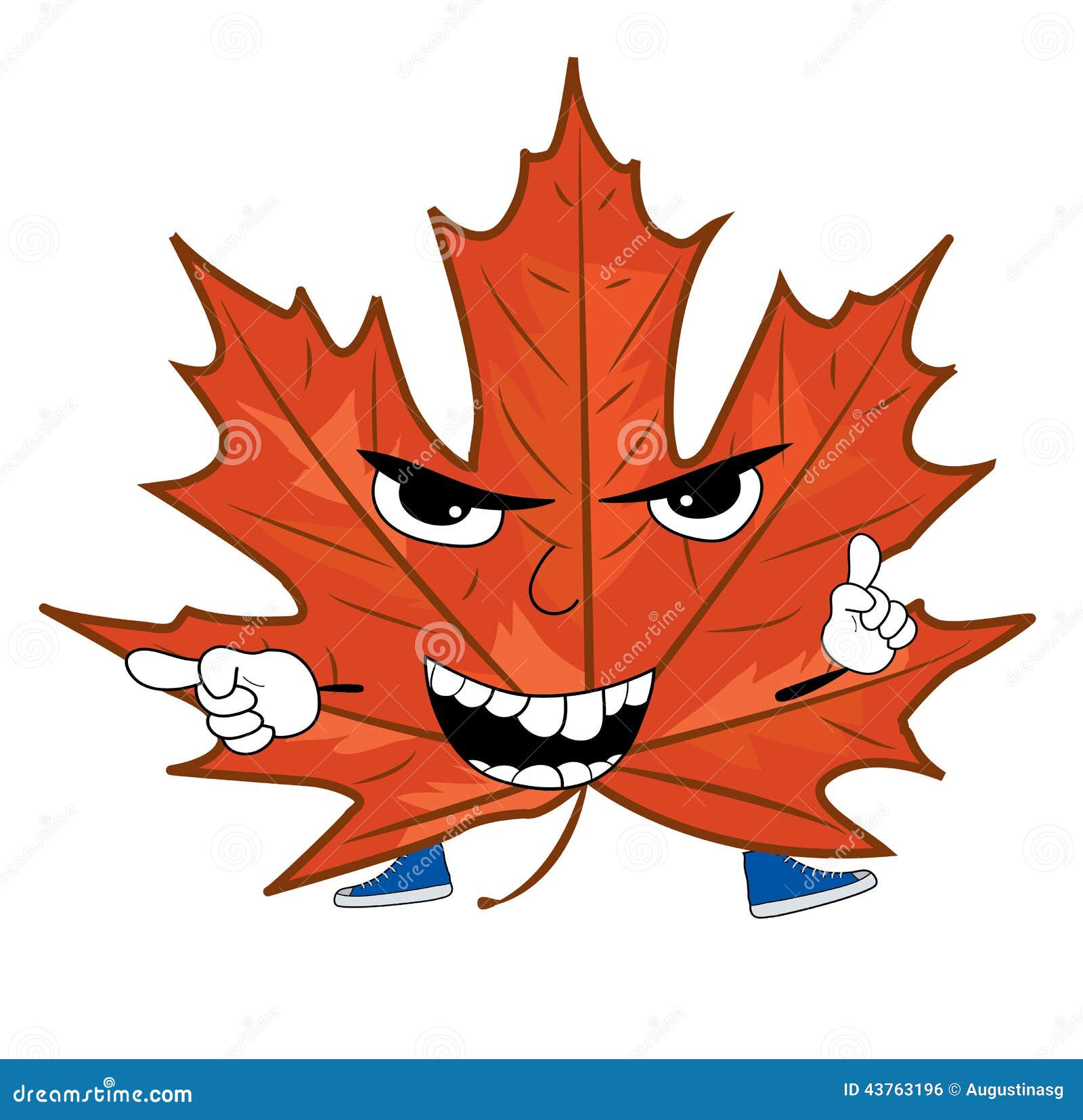 Angry Oak Leaf Cartoon Stock Illustration | CartoonDealer.com #44144932