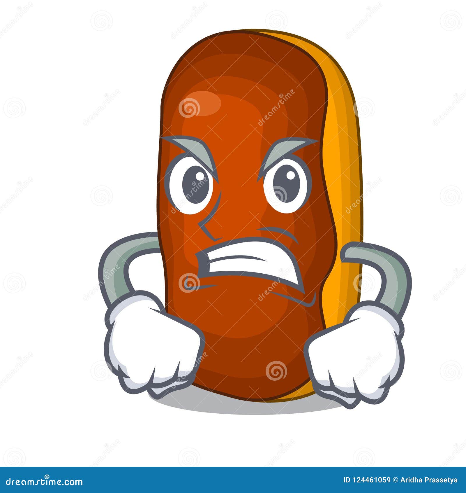 Angry Chocolate Biscuit Mascot Cartoon Vector Illustration ...