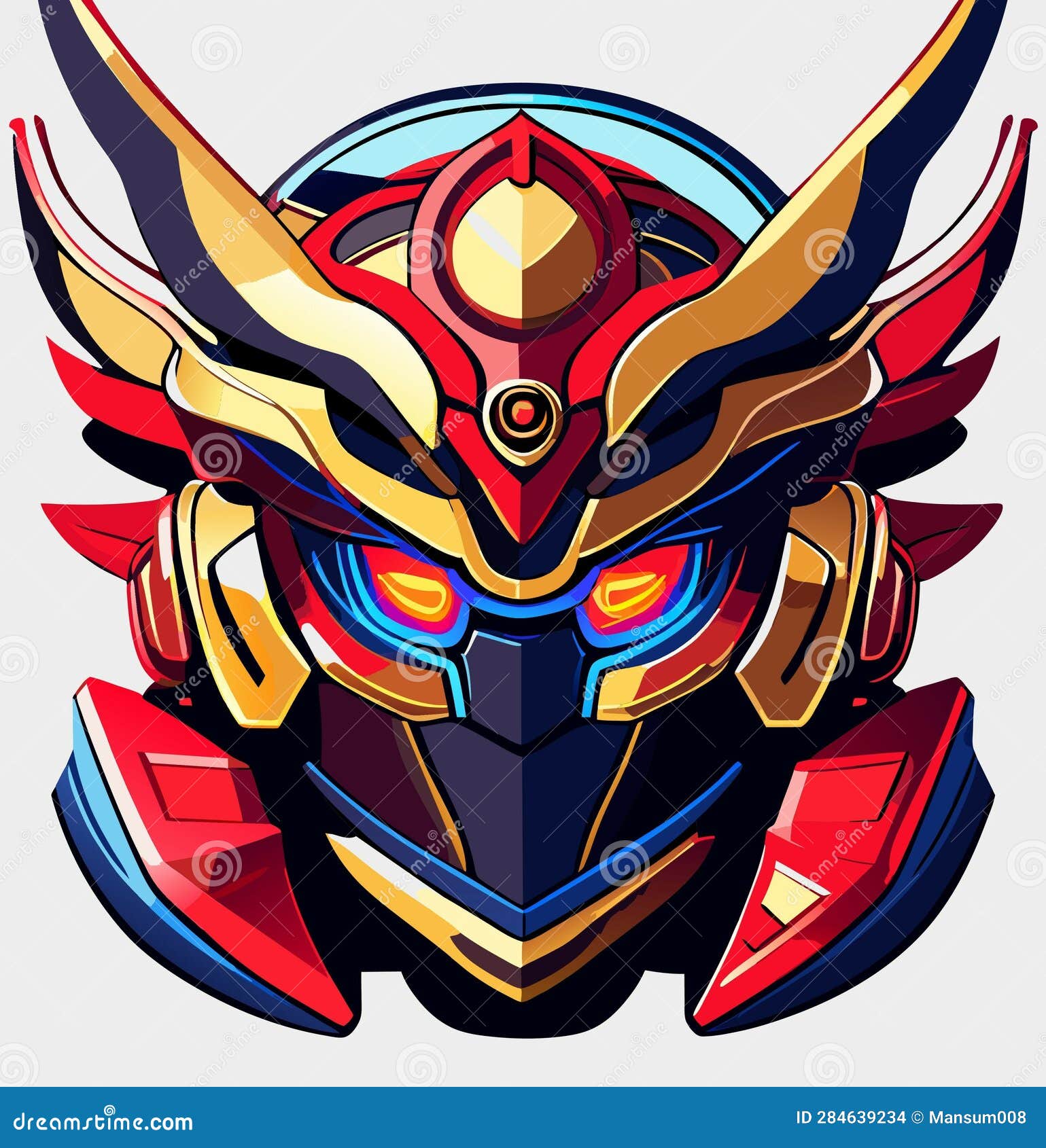 Angry Mascot Head of the Eagle Garuda Robot Stock Illustration ...