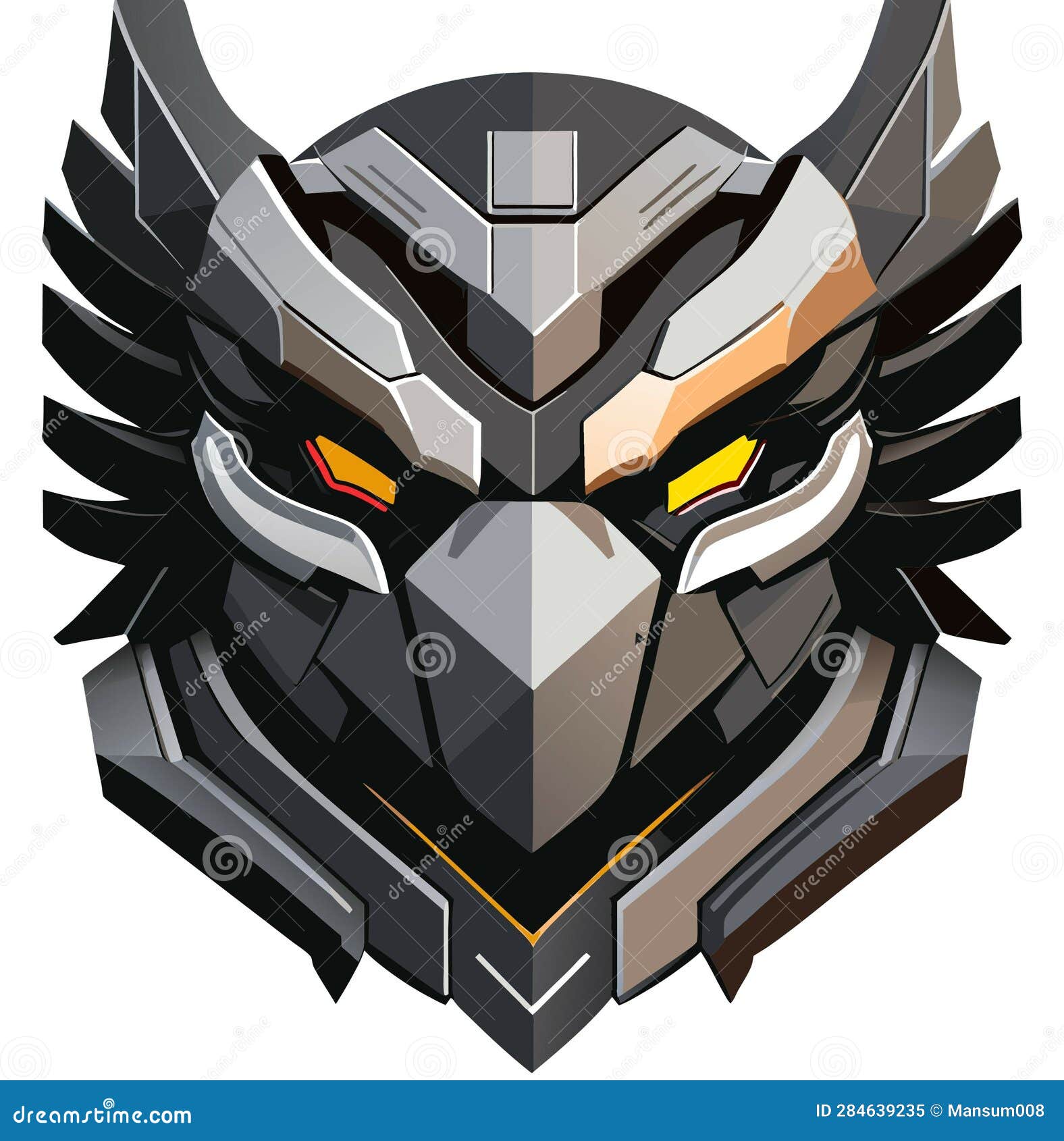 Angry Mascot Head of the Eagle Garuda Robot Stock Illustration ...