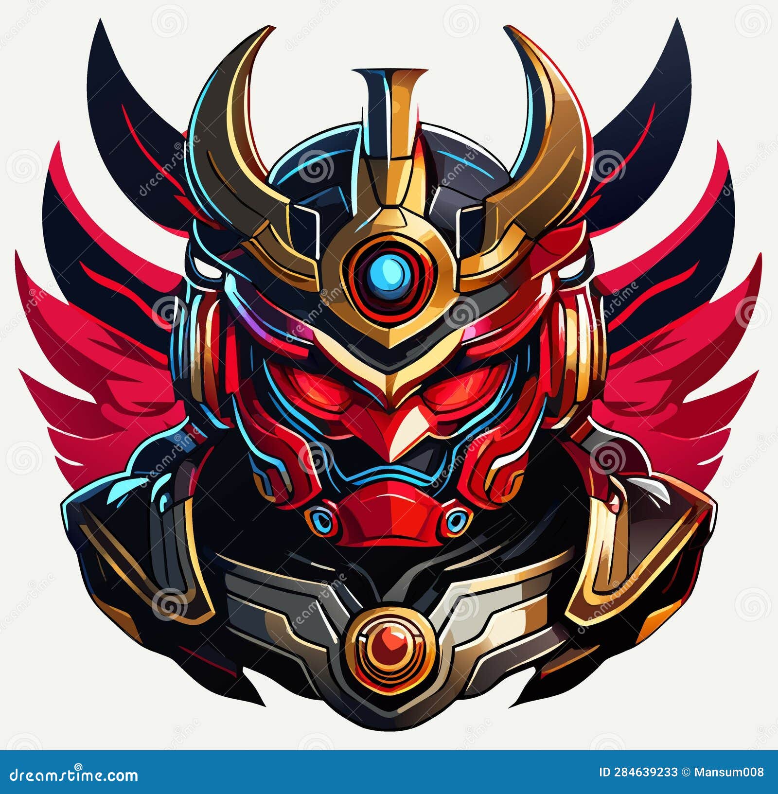 Angry Mascot Head of the Eagle Garuda Robot Stock Illustration ...
