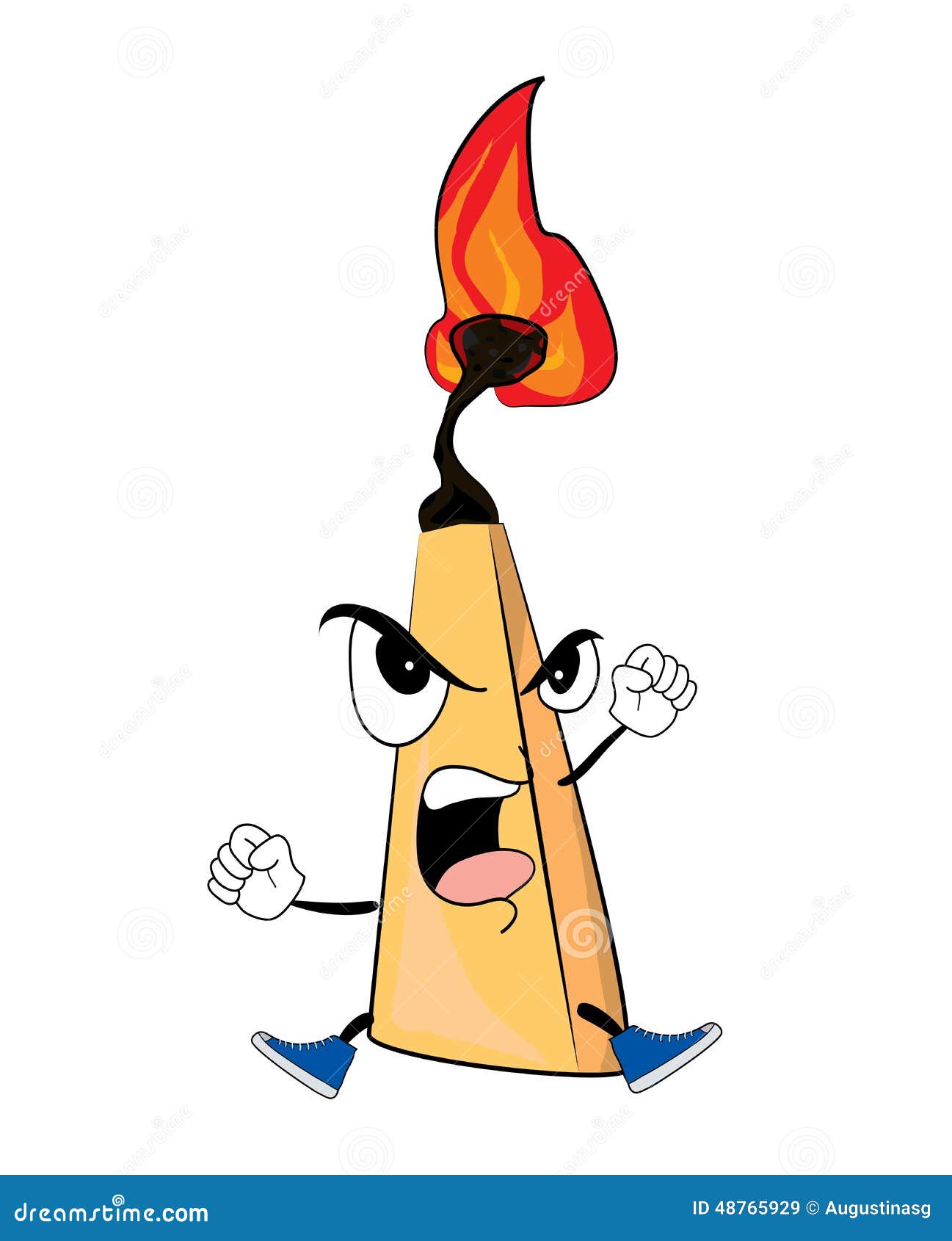 Angry match cartoon stock illustration. Illustration of isolated - 48765929