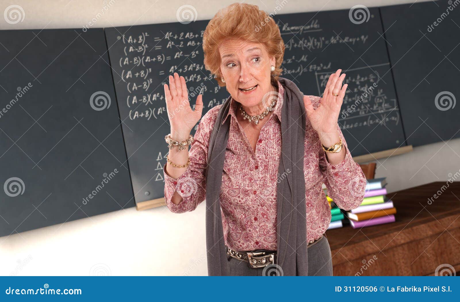 Angry Maths Teacher stock photo. Image of table, college - 31120506