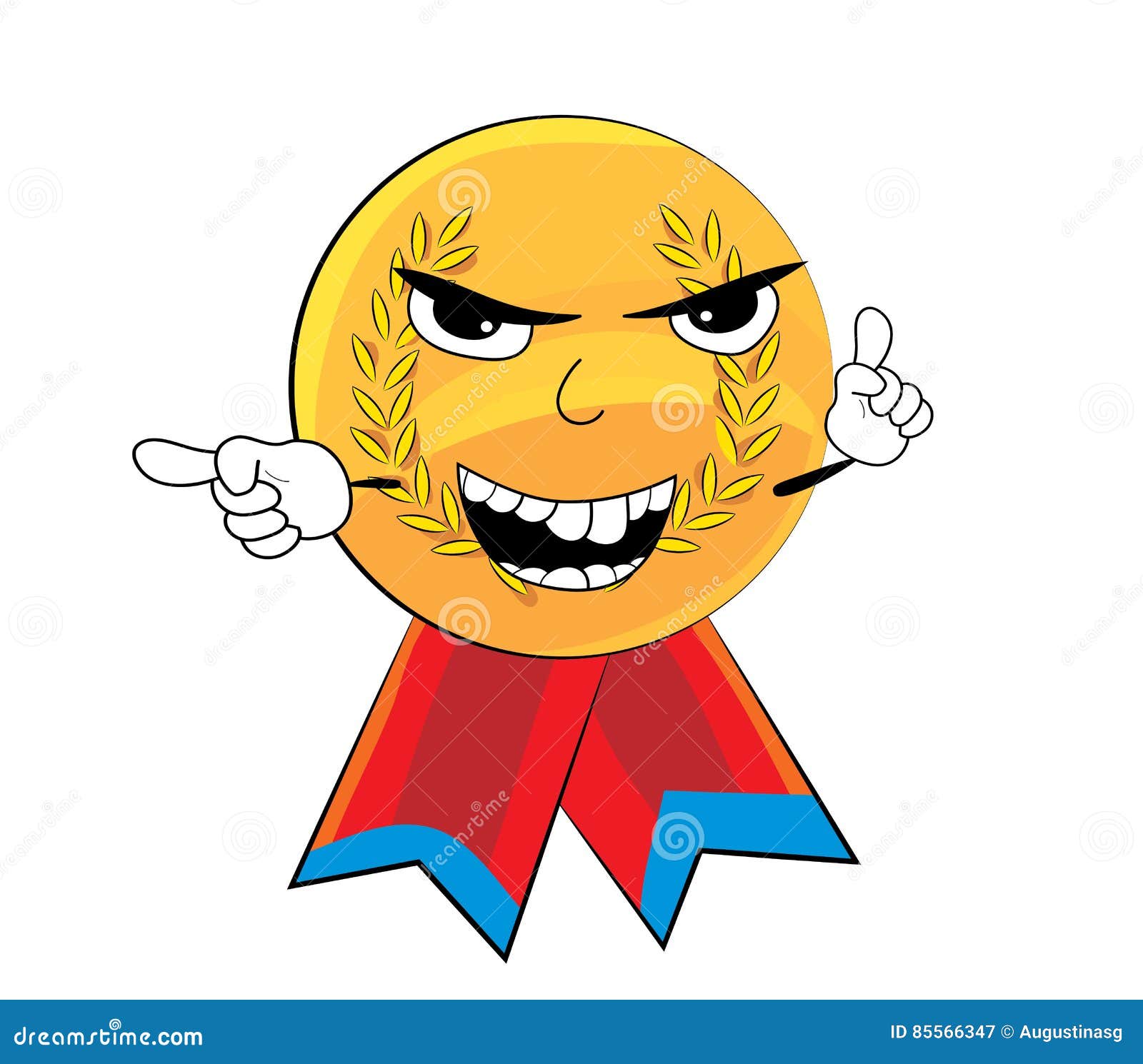 Angry medal cartoon stock illustration. Illustration of line - 85566347