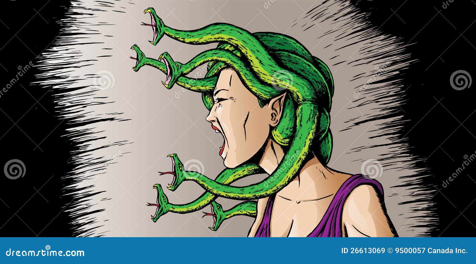 Angry Medusa stock illustration. Illustration of mythology - 26613069