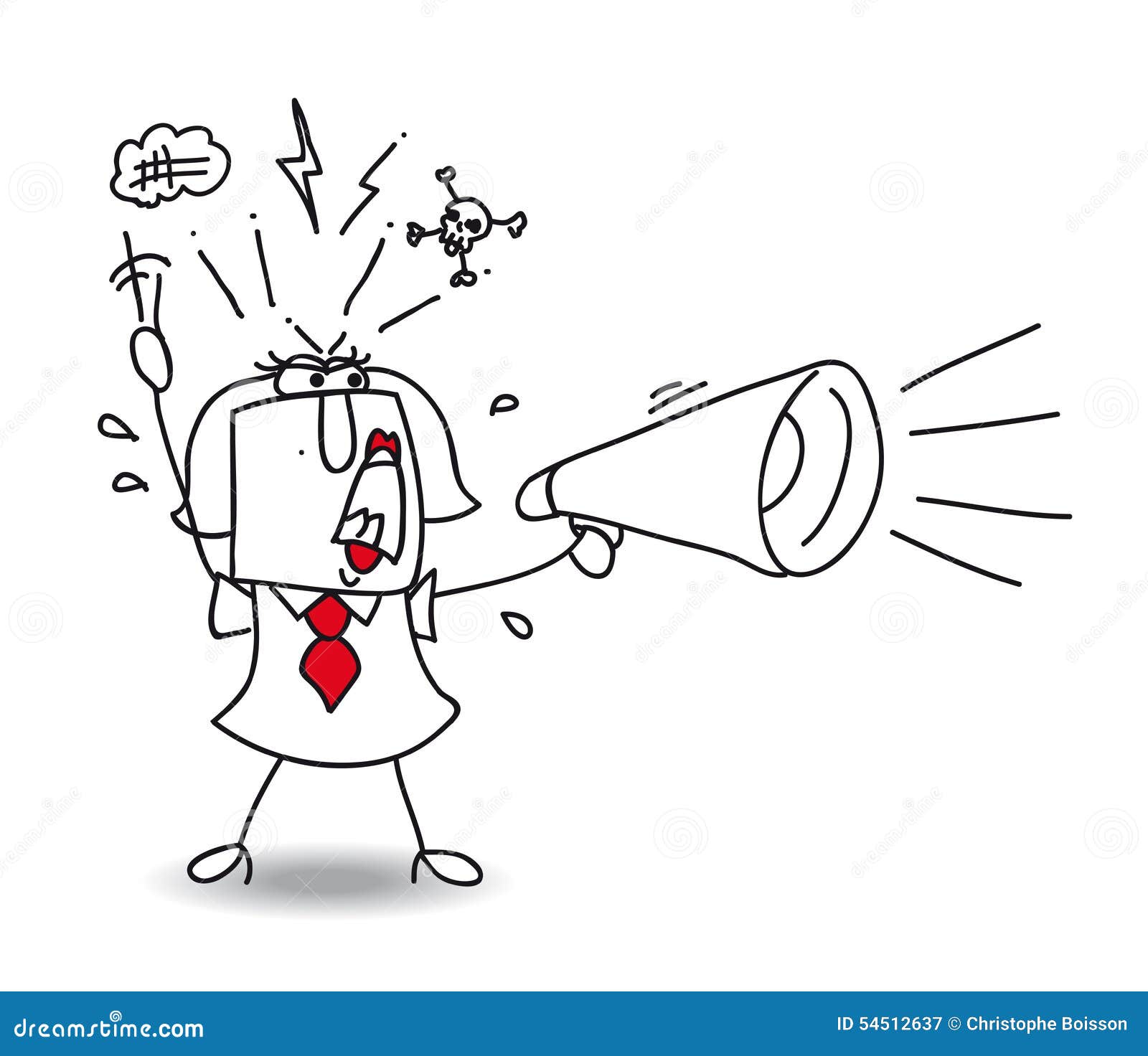 Angry megaphone woman stock vector. Illustration of foreman - 54512637