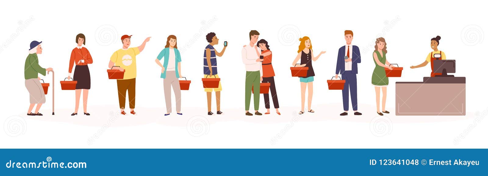 Angry Men and Women Standing in Line or Queue To Cashier in Retail ... Angry Men and Women Standing in Line or Queue To Cashier in Retail ...