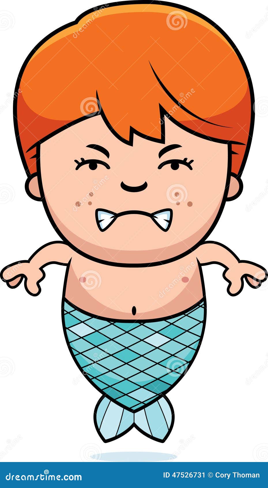 Angry Merman Boy stock vector. Illustration of vector - 47526731