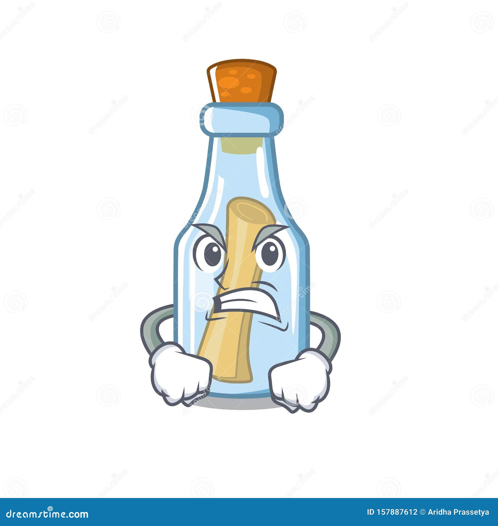Angry Message in Bottle on a Character Stock Vector - Illustration of ...