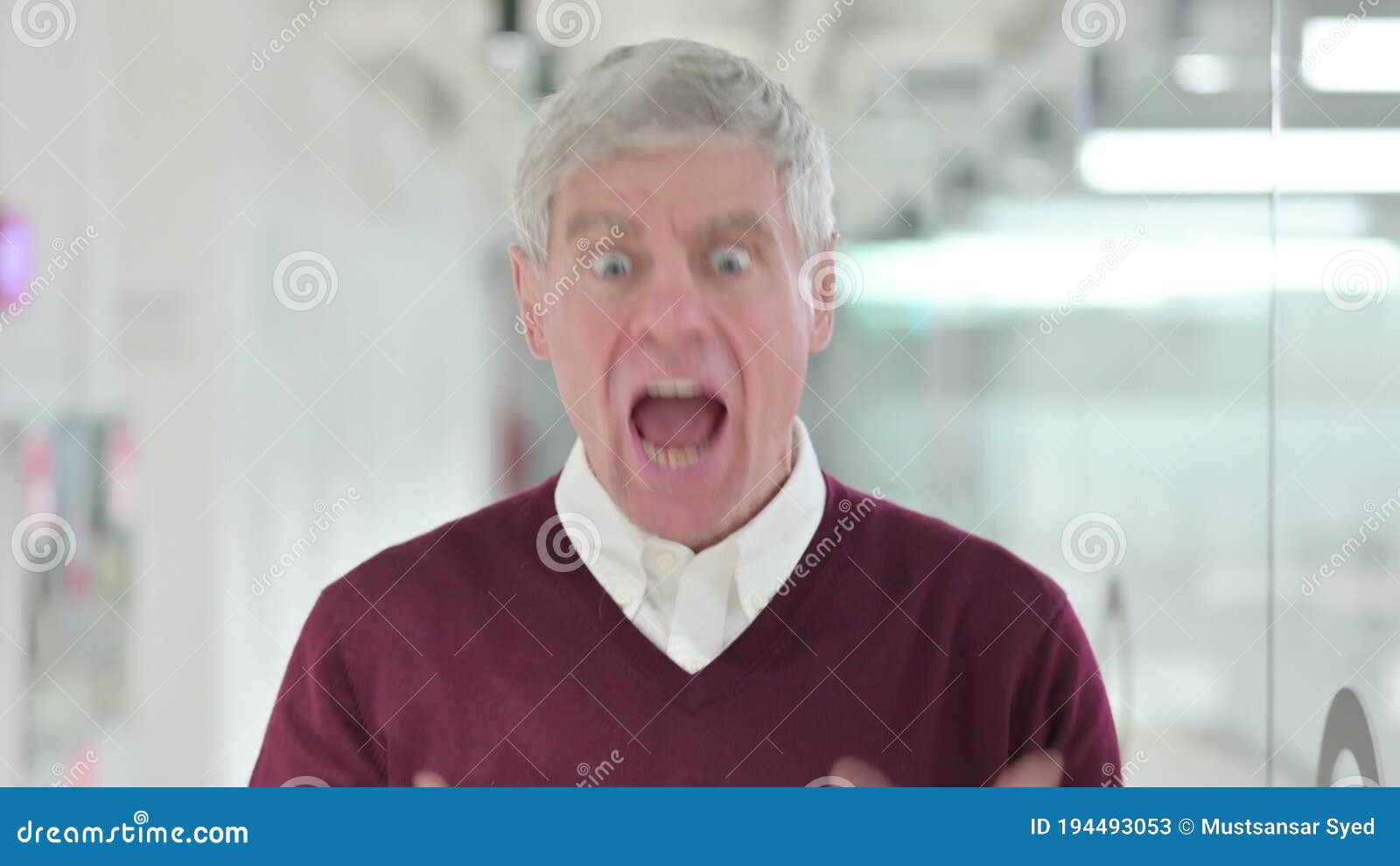 Angry Middle Aged Man Screaming and Shouting Stock Video - Video of ...