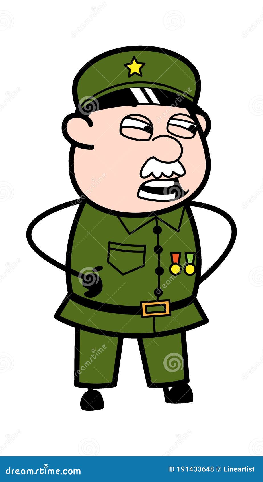 Angry Military General Vector Illustration | CartoonDealer.com #65172800