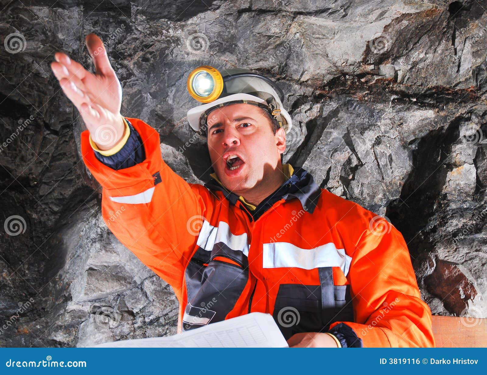 Angry mine worker stock photo. Image of mean, labour, labor - 3819116