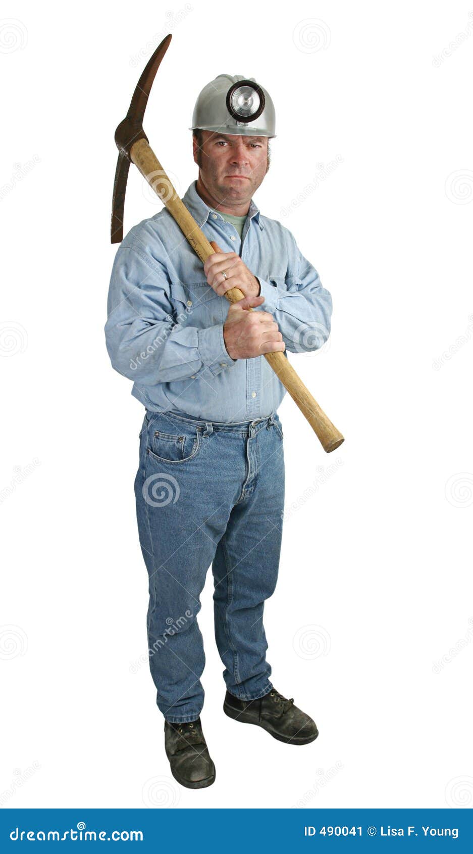 Angry Miner stock image. Image of occupation, light, labor - 490041