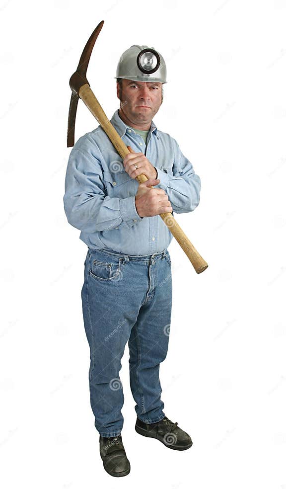 Angry Miner stock image. Image of occupation, light, labor - 490041