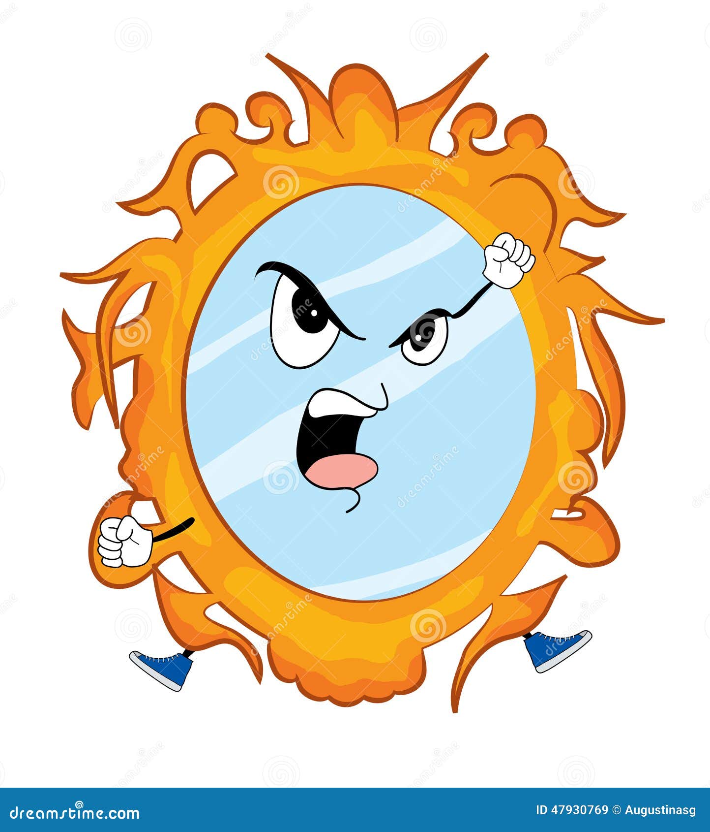 Angry mirror cartoon stock illustration. Illustration of reflect - 47930769