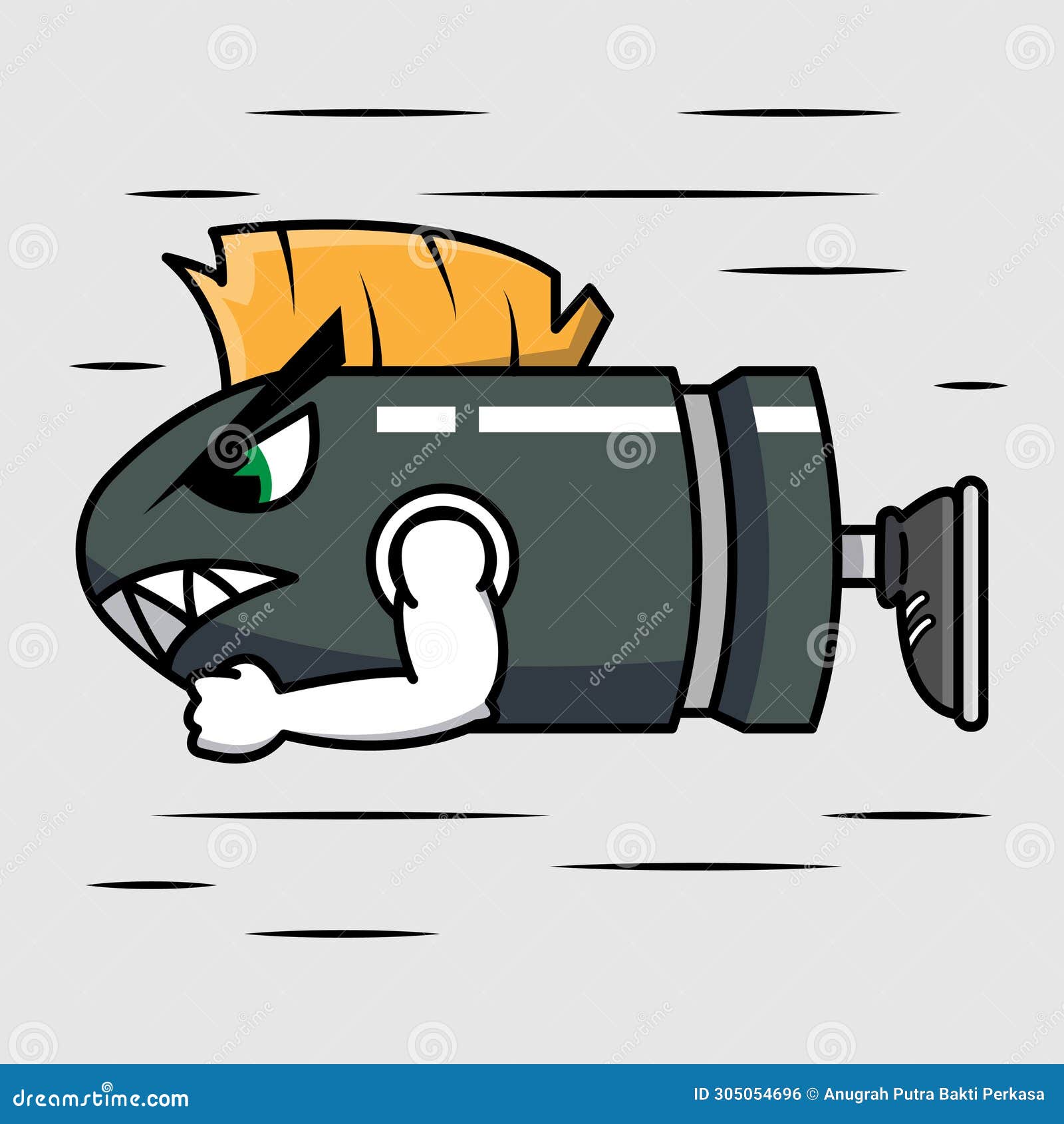 Angry Missile Game Cartoon Vector | CartoonDealer.com #305054585