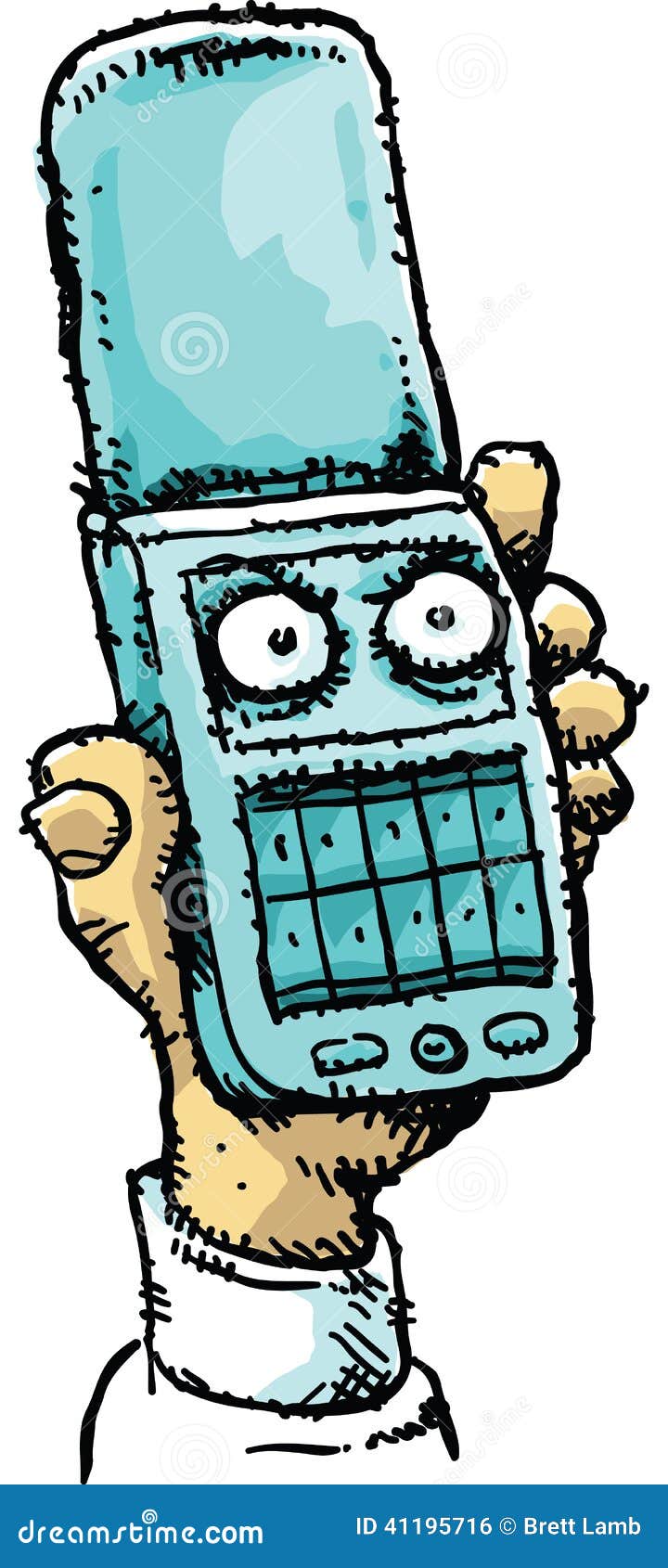 Angry Mobile Flip Phone stock illustration. Illustration of flip - 41195716