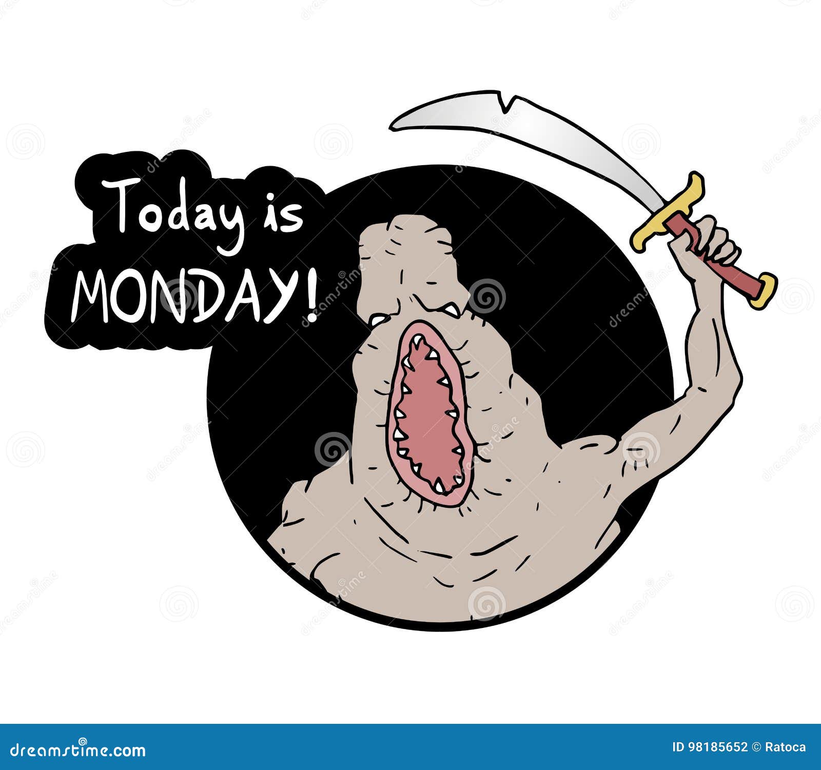 Angry monday message stock vector. Illustration of design - 98185652