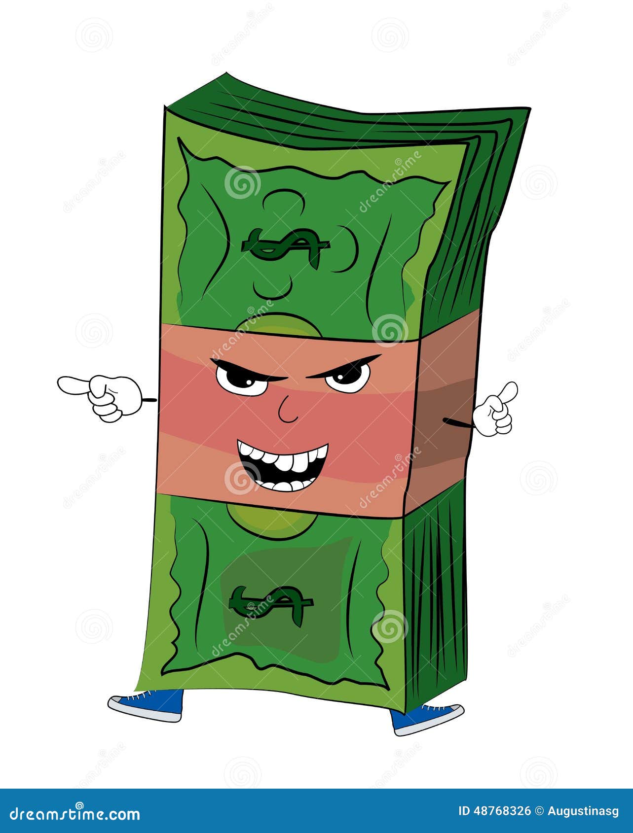 Angry Money Banknote. Vector Flat Cartoon Character Illustration ...