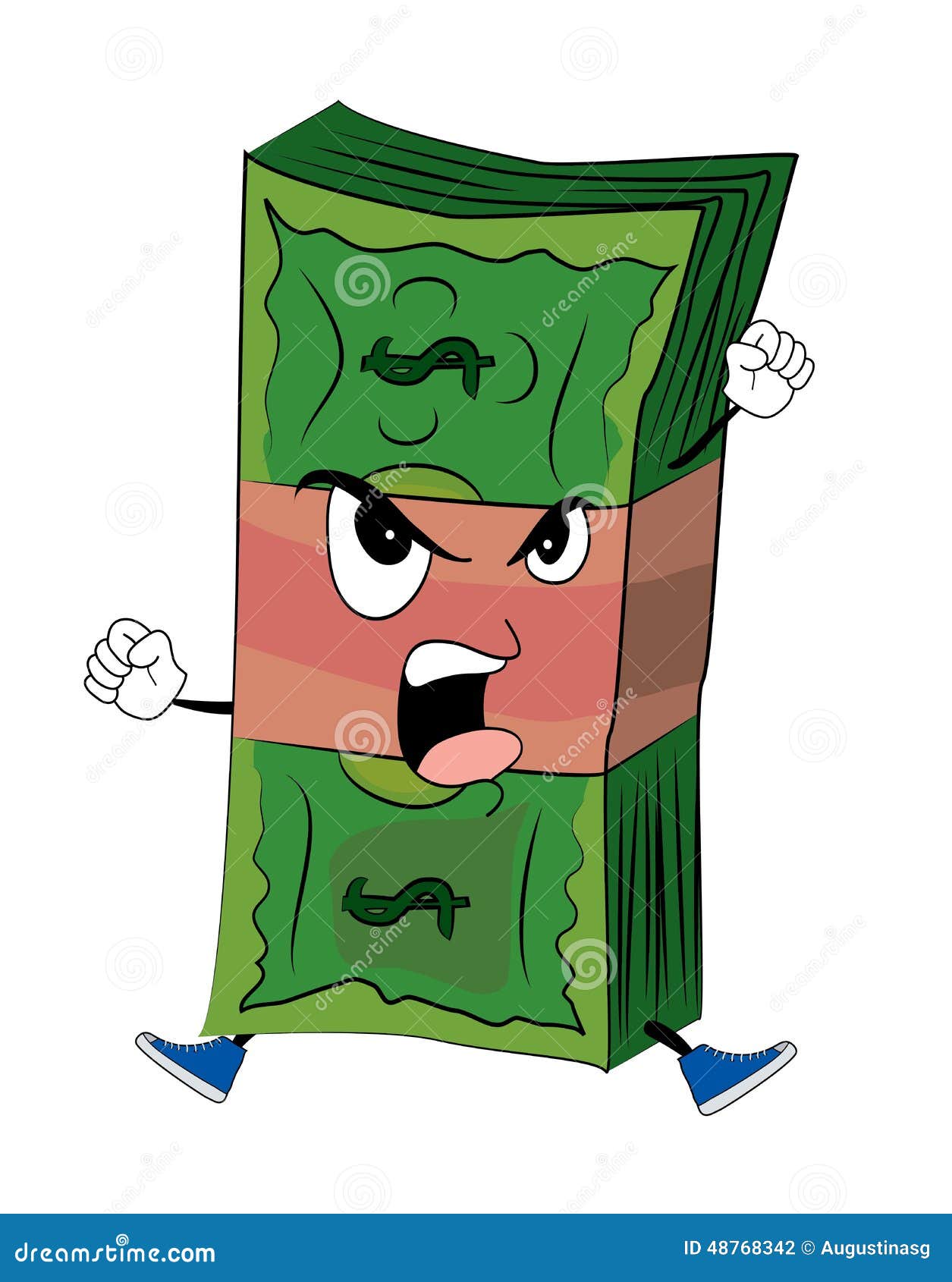 Angry money cartoon stock illustration. Illustration of money - 48768342