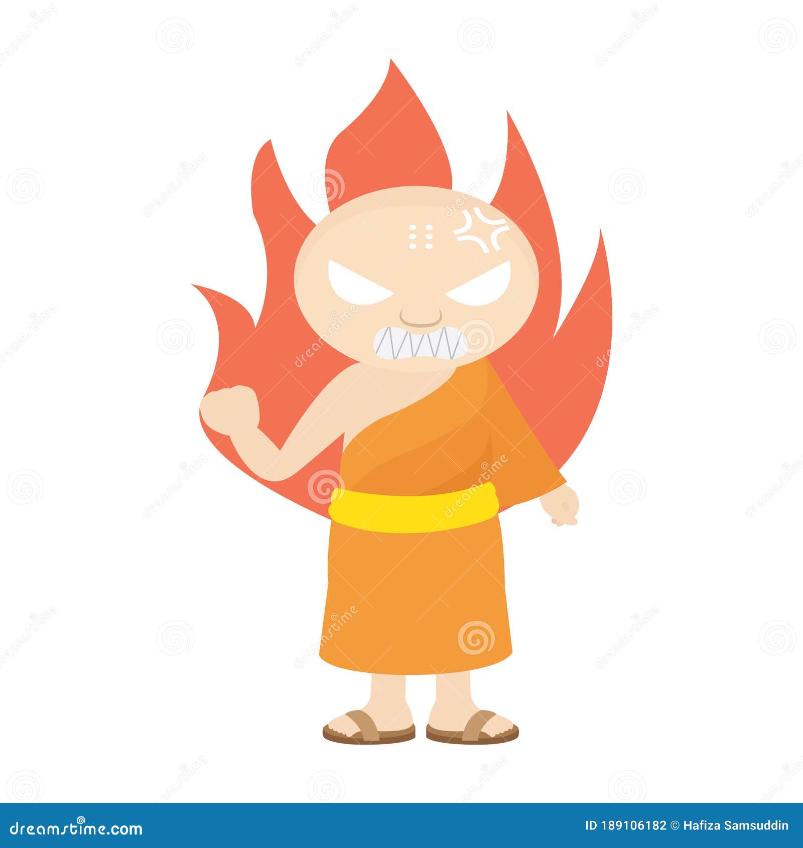 Angry Monk. Vector Illustration Decorative Design Stock Vector ...