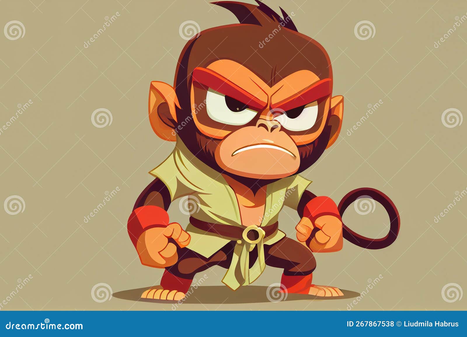 Angry Monkey Animated Character. Generative AI Stock Illustration ...
