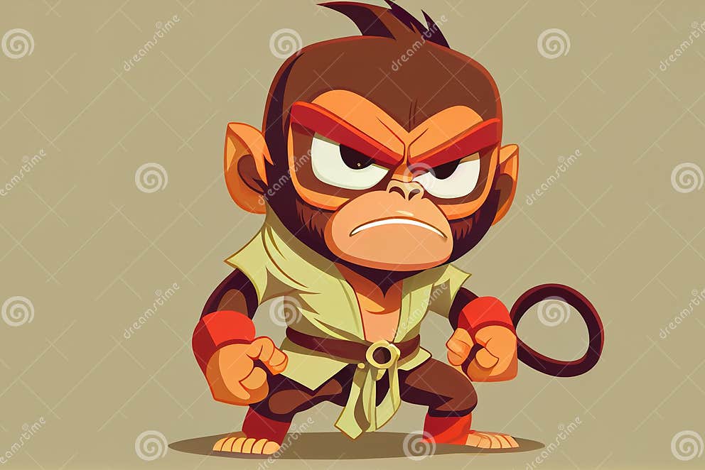 Angry Monkey Animated Character. Generative AI Stock Illustration ...