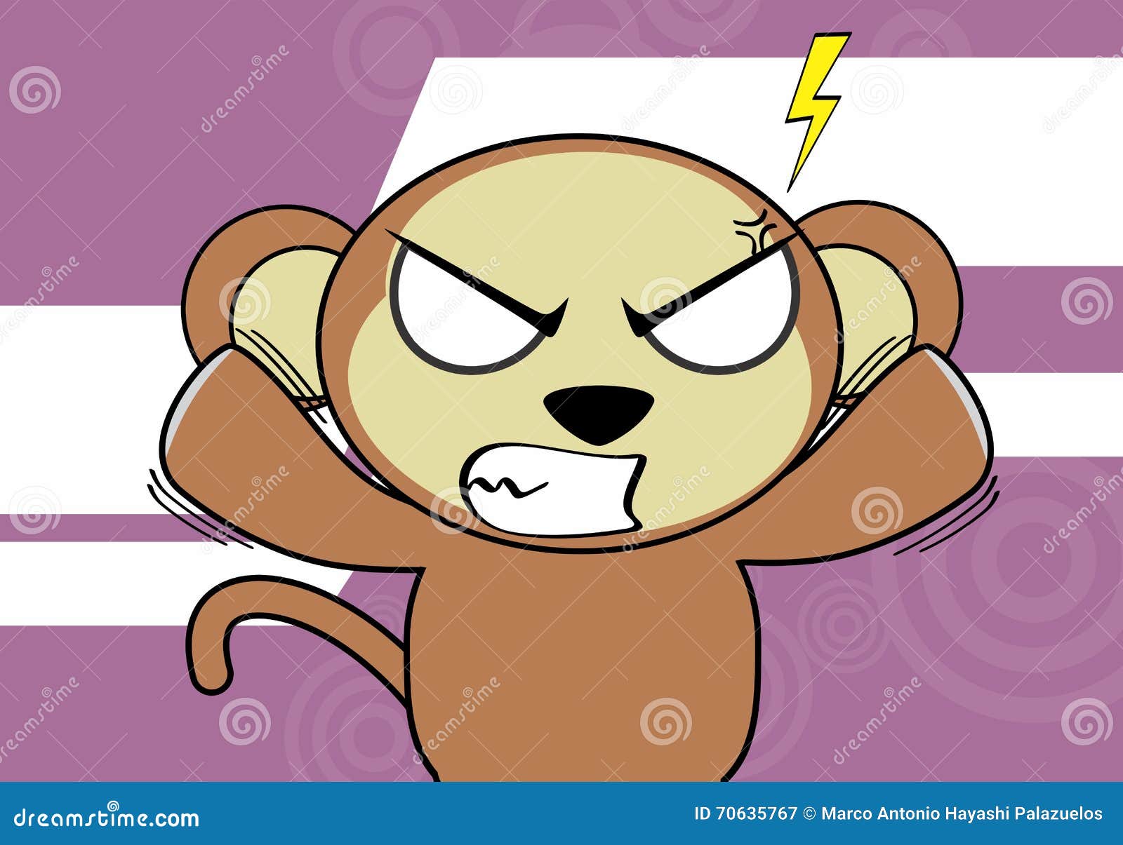 Angry Monkey Expression Cartoon Background Stock Vector - Illustration ...