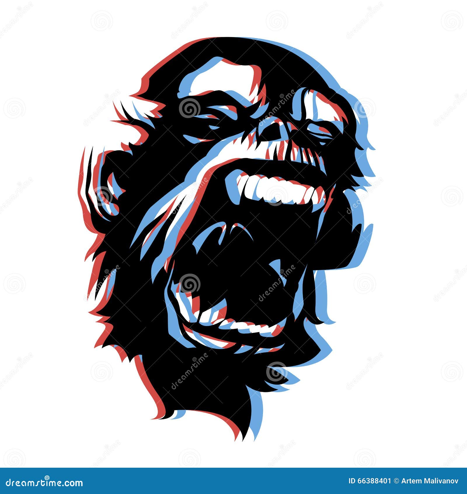 Scary Monkey Face Drawing