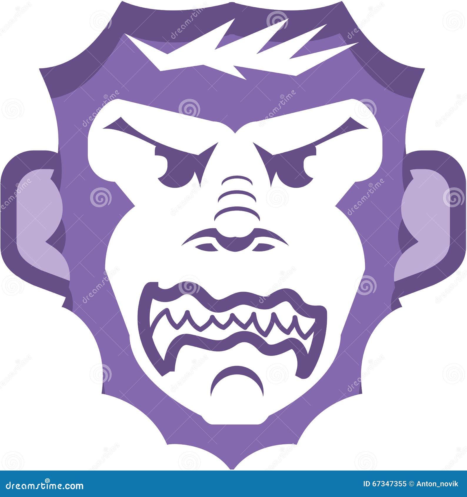 Angry Monkey stock vector. Illustration of purple, angry - 67347355