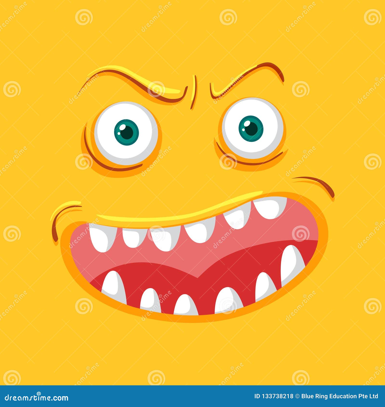 An angry monster face stock vector. Illustration of background - 133738218