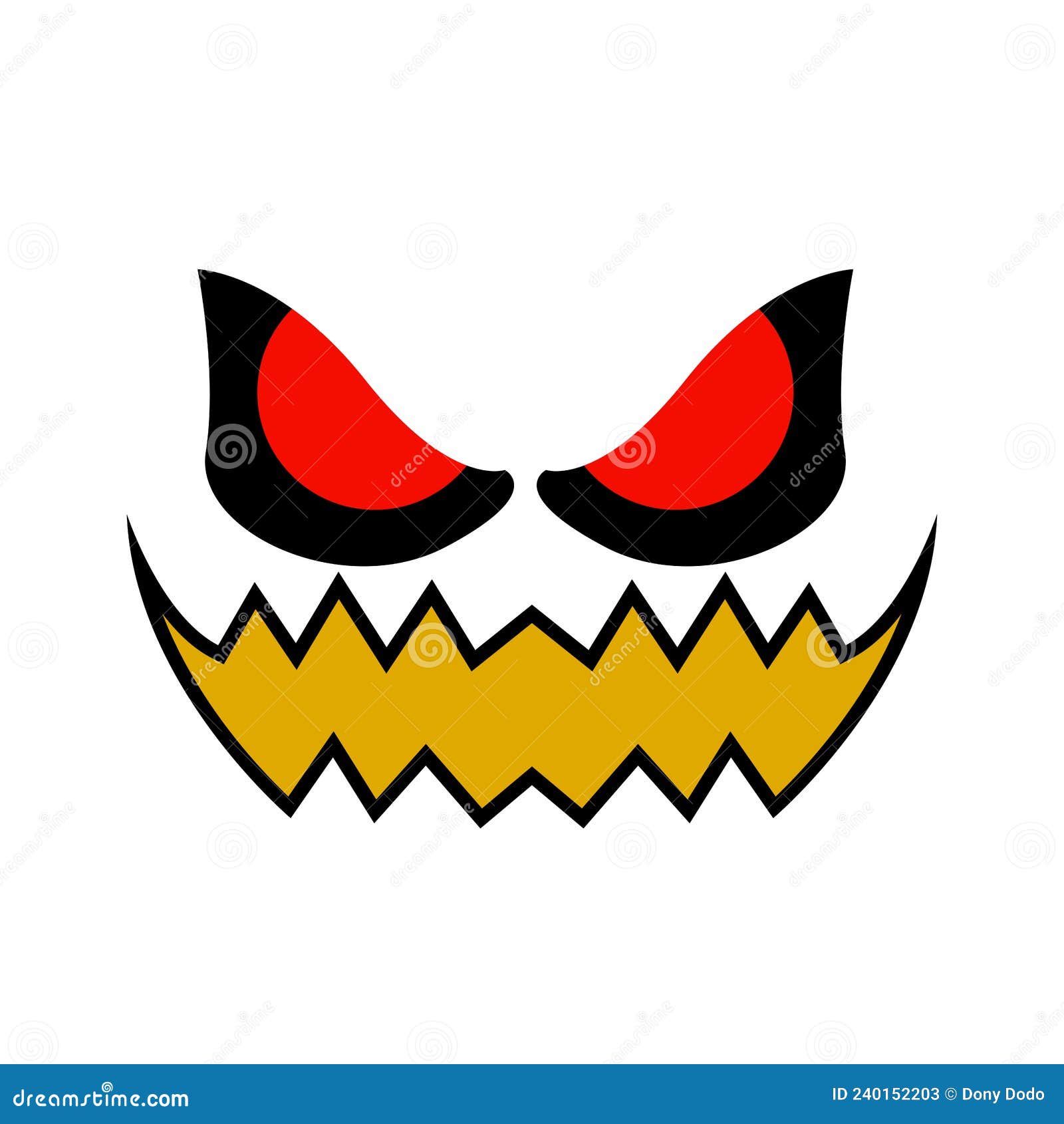 Angry Monster Face Design Vector Drawn Stock Illustration ...