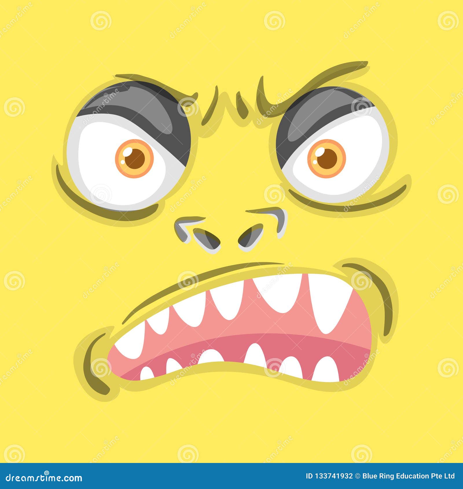 An angry monster face stock illustration. Illustration of angry - 133741932