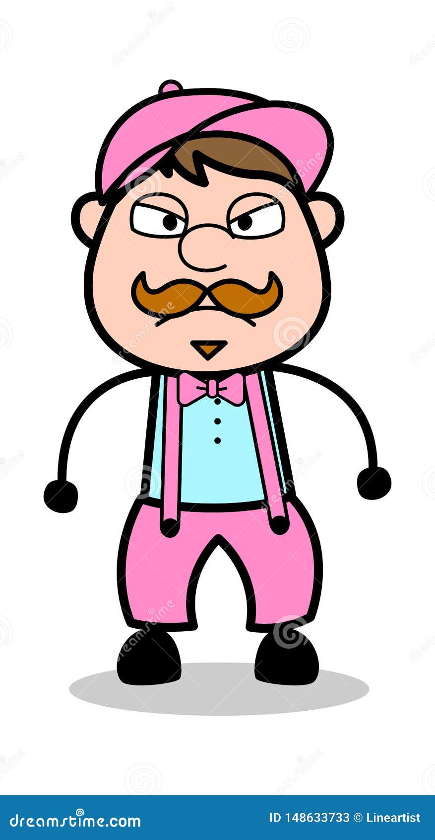 Angry Mood - Retro Delivery Man Vendor Vector Illustration Stock ...