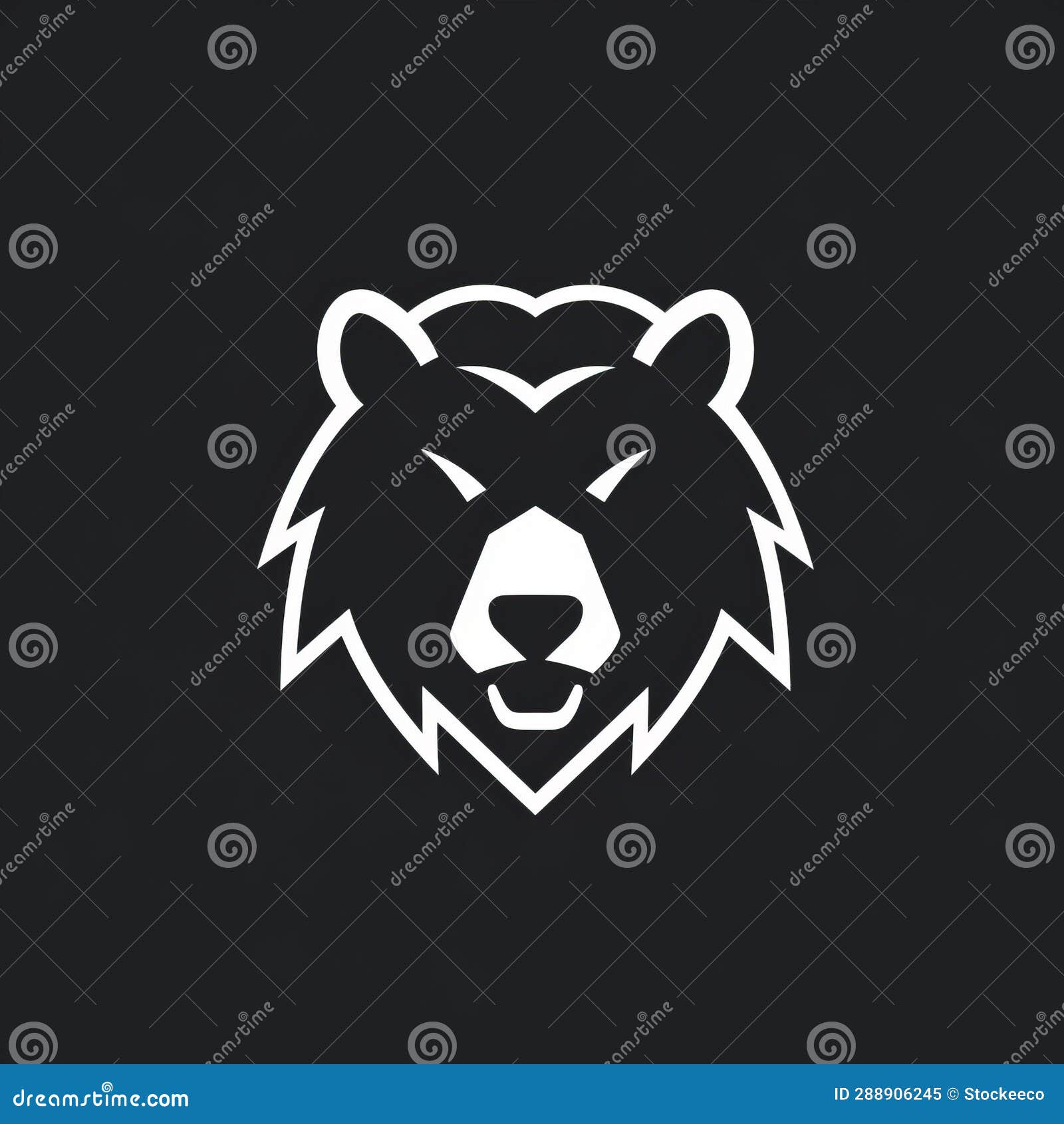 Minimalist Bear Head Logo: Aggressive Side Silhouette in Black and ...