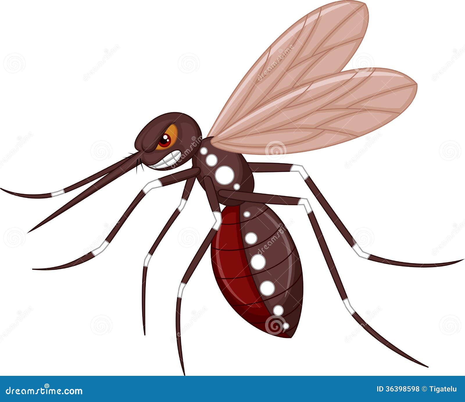 Angry mosquito cartoon stock vector. Illustration of borne - 36398598