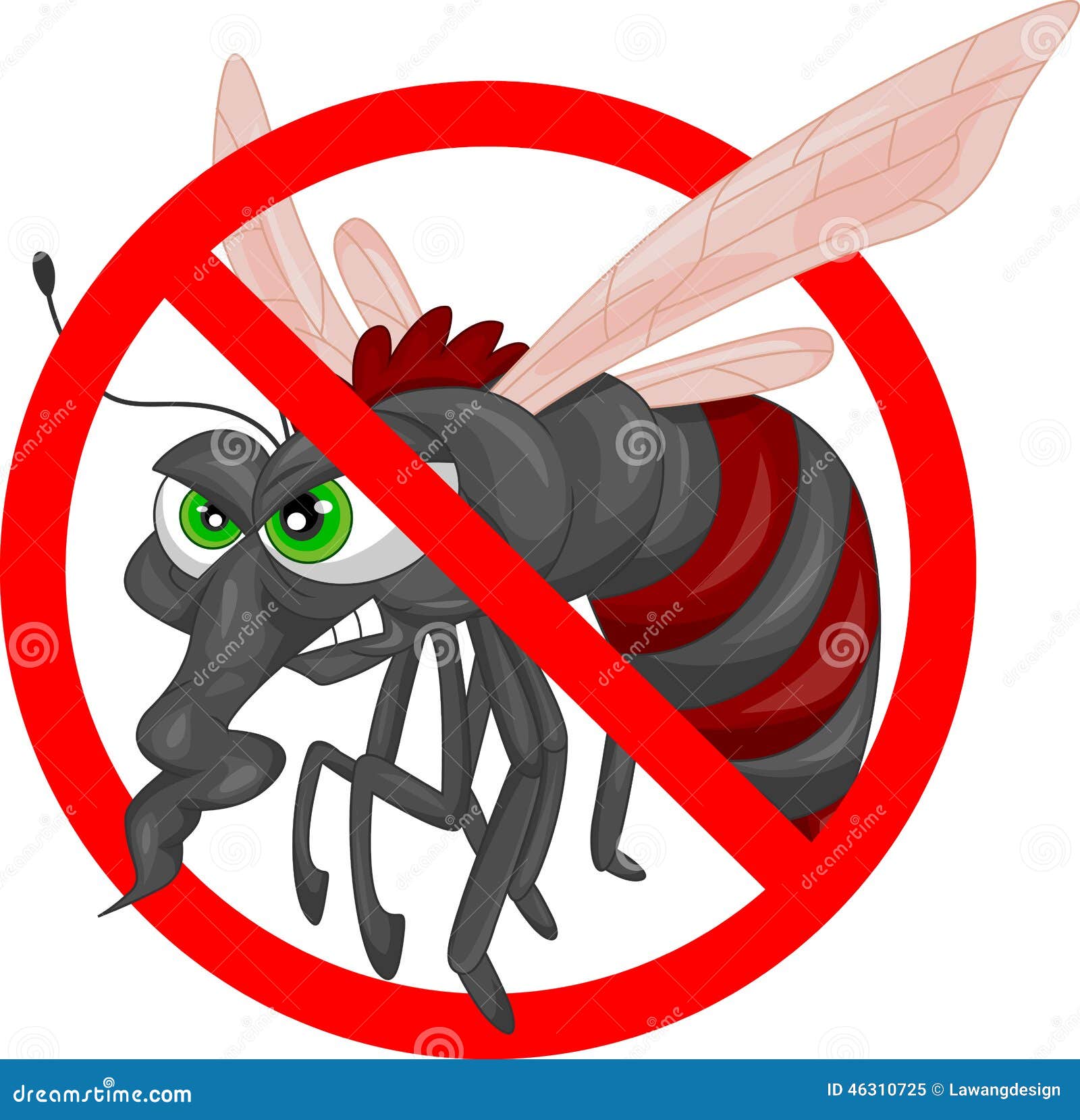 Angry mosquito cartoon stock vector. Illustration of cartoon - 46310725