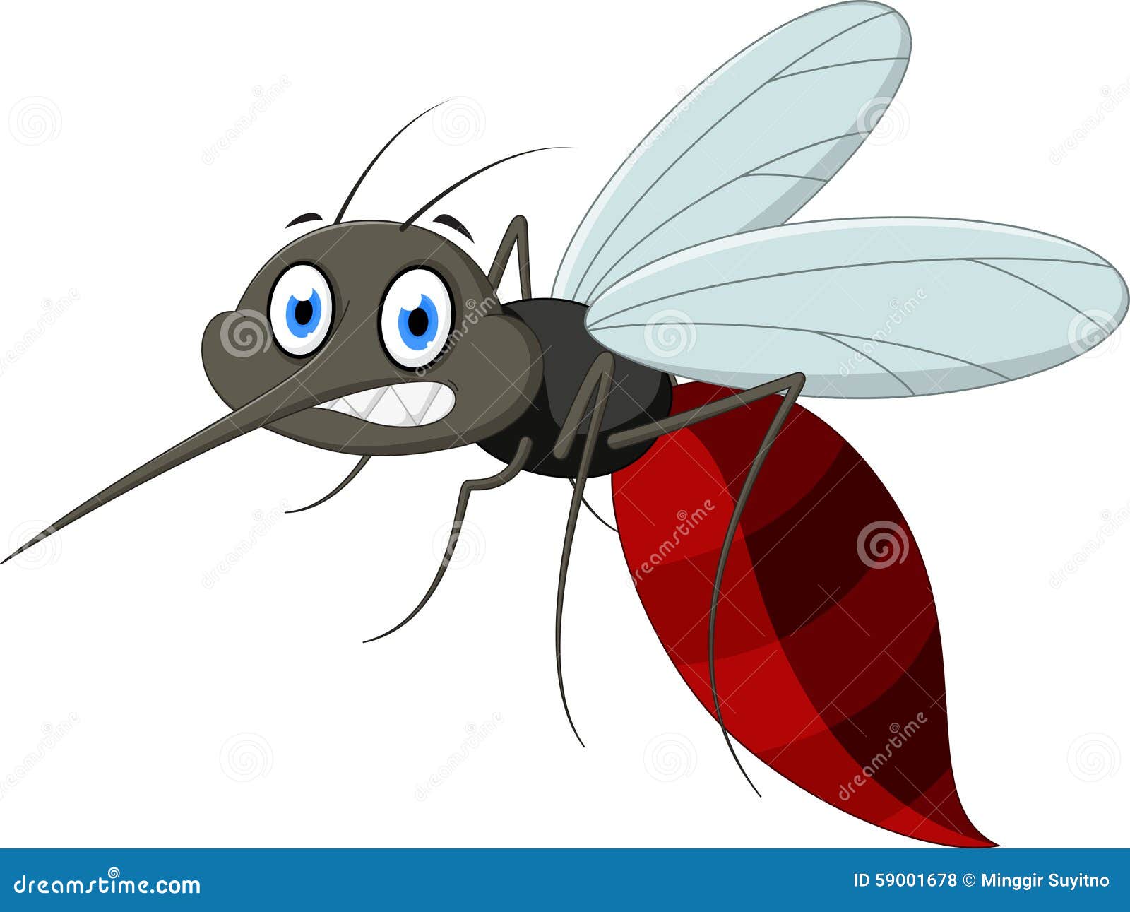 Angry mosquito cartoon stock vector. Illustration of color - 59001678