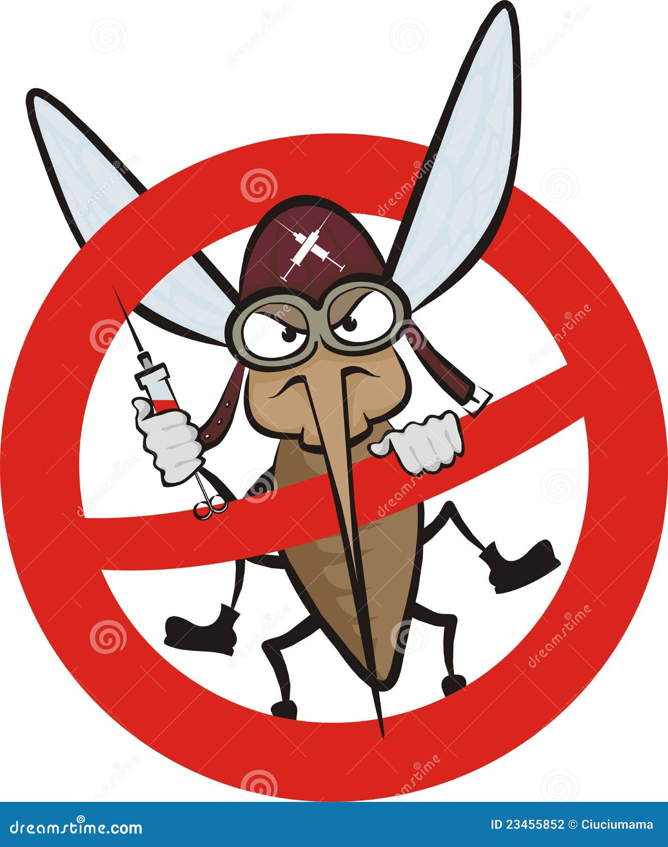 Angry Mosquito - Warning Sign Stock Vector - Illustration of insect ...