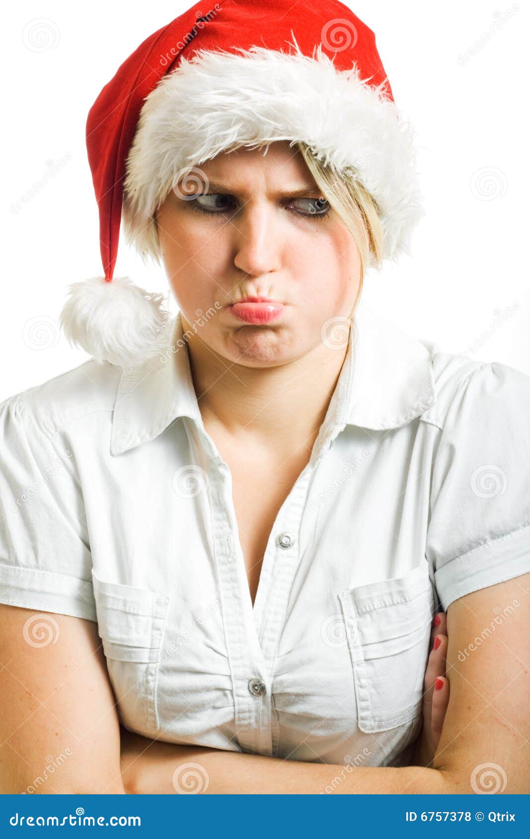 Angry Mrs. Claus stock photo. Image of blowing, displeased - 6757378