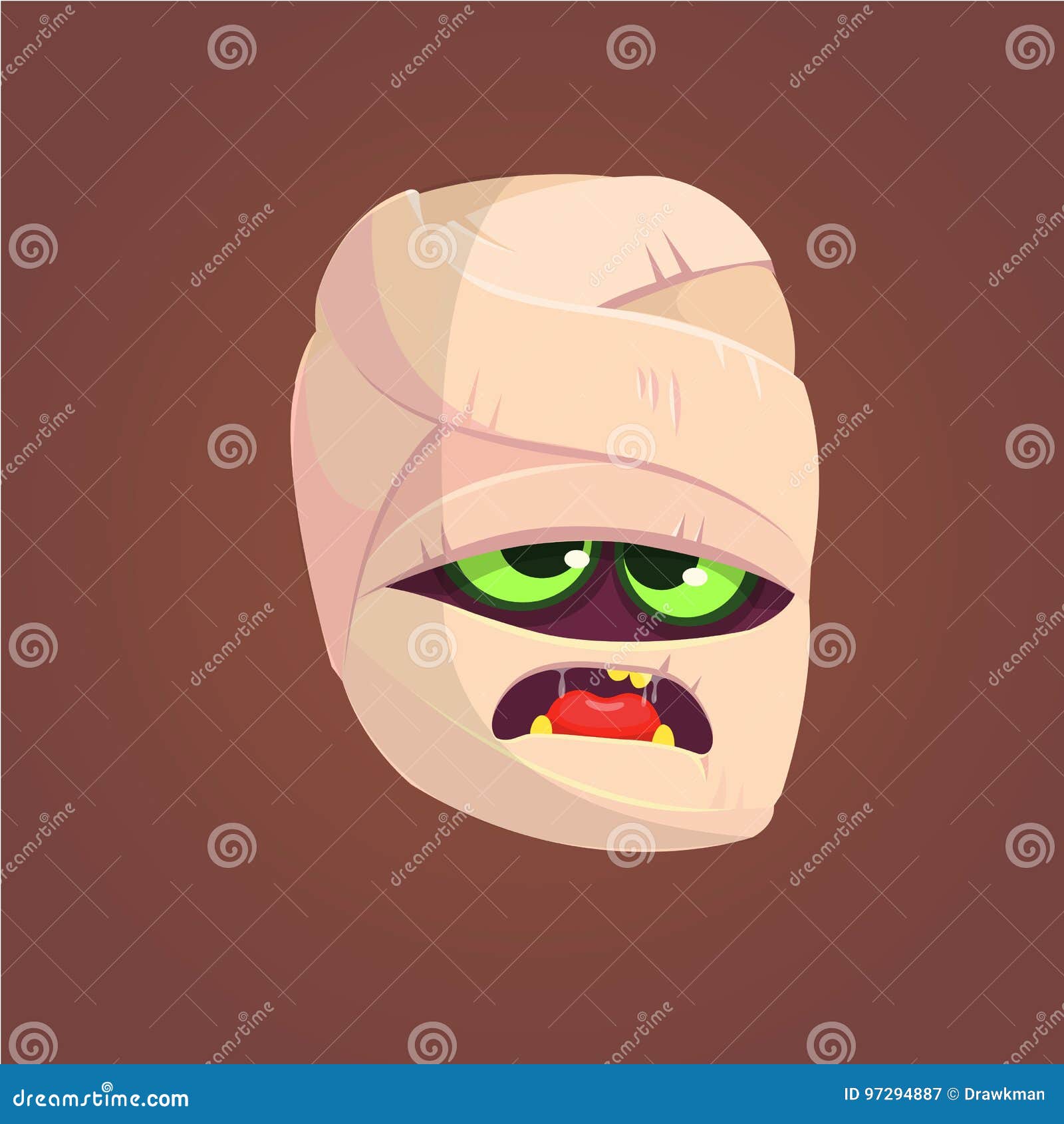 Angry Mummy With Severed Hands. Creepy Monster. Vector Illustration ...