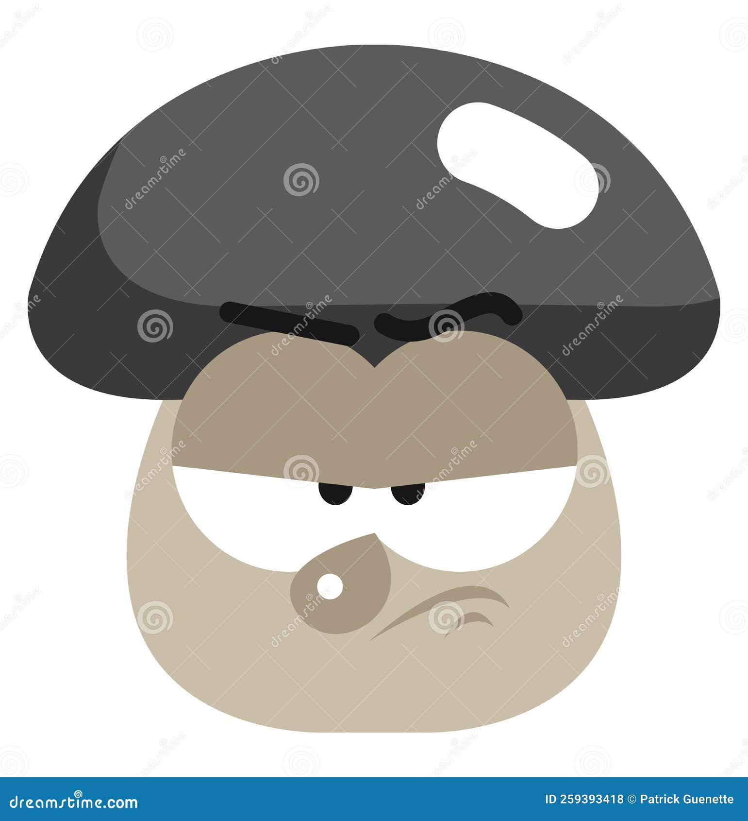 Angry Mushroom Emoticon, Avatar Vector Illustration | CartoonDealer.com ...