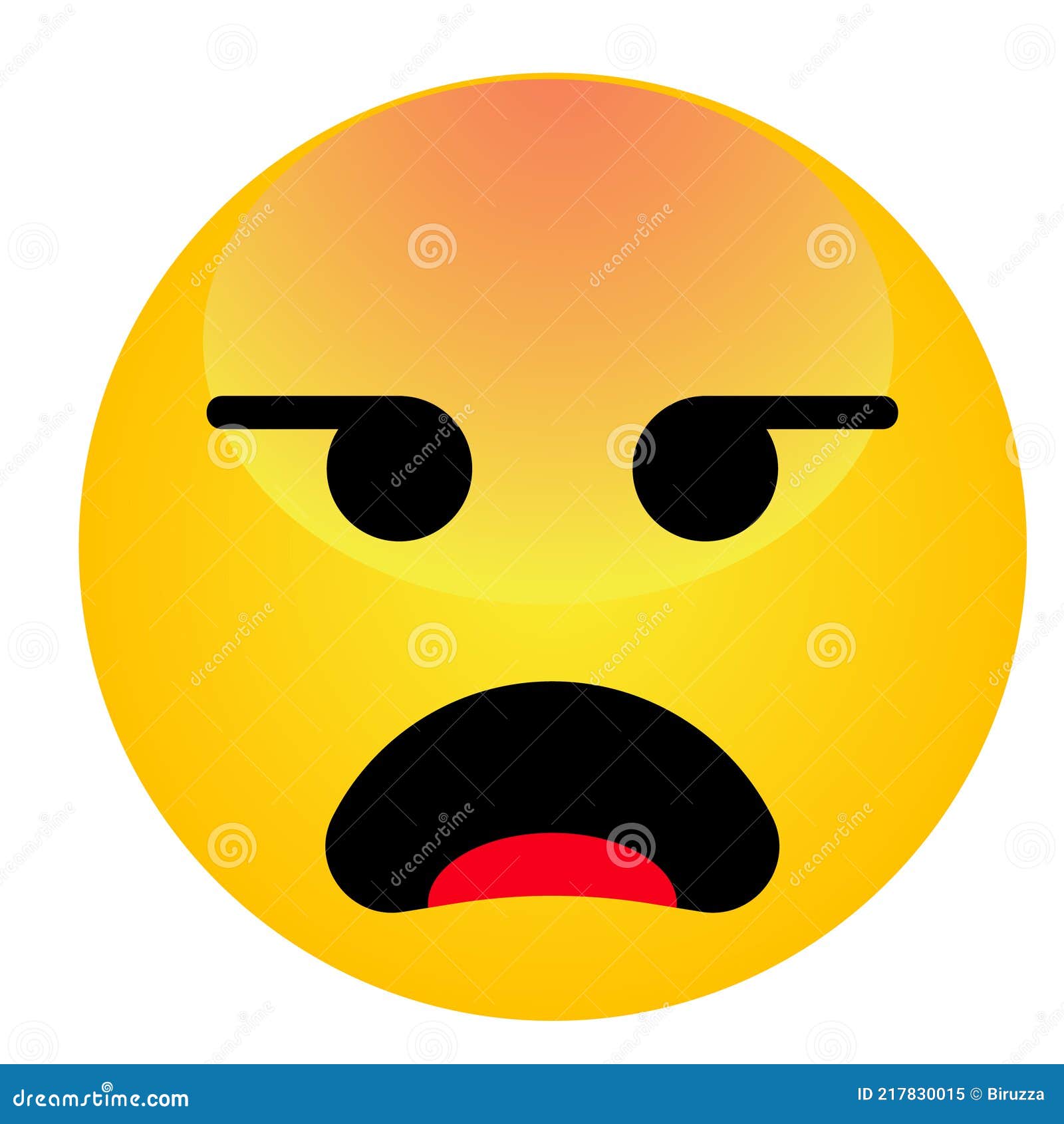 Angry and Negative Face. Annoyed Cute Cartoon Vector Emoticon Stock ...